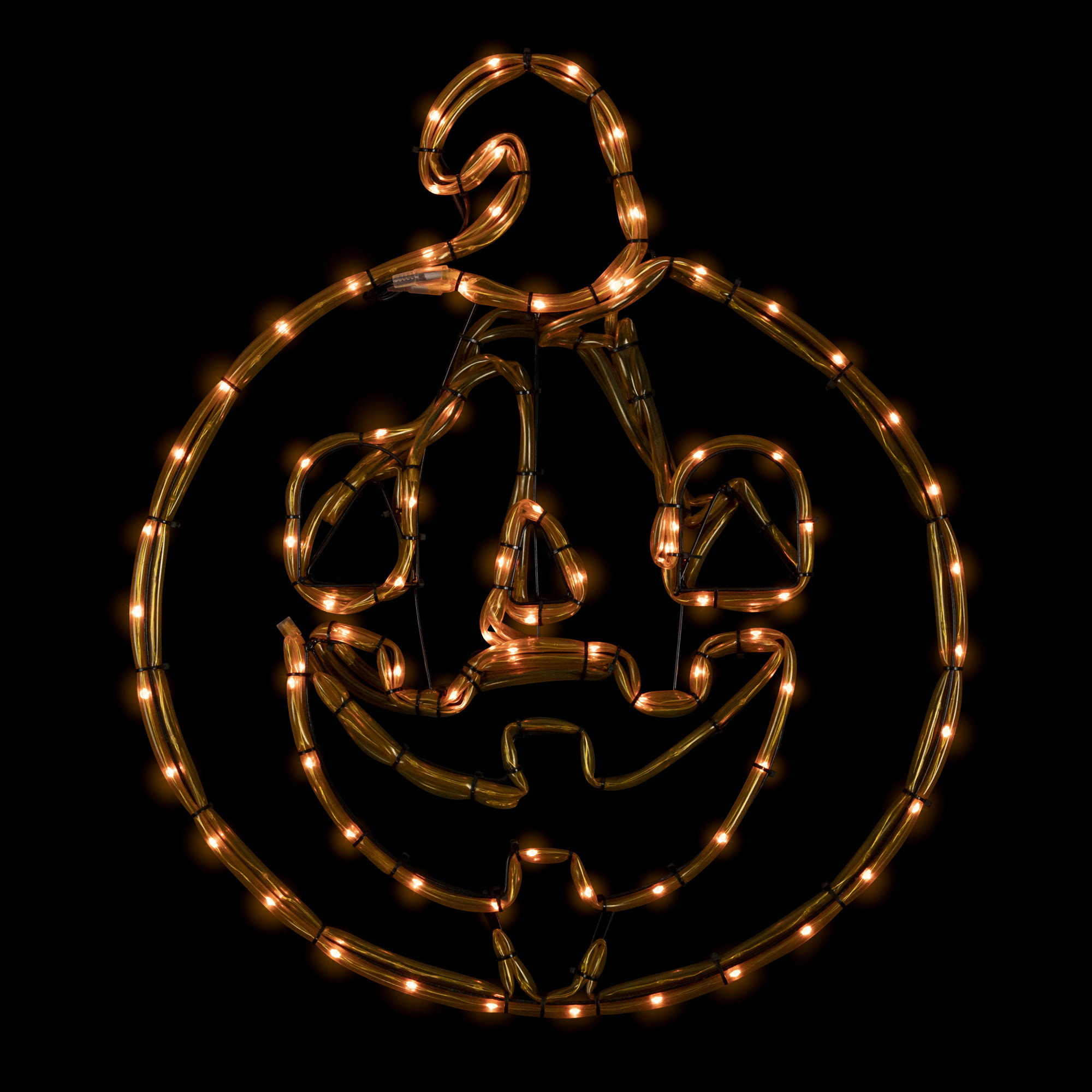18" Lighted Pumpkin with 4 Function Controller Window Silhouette ...