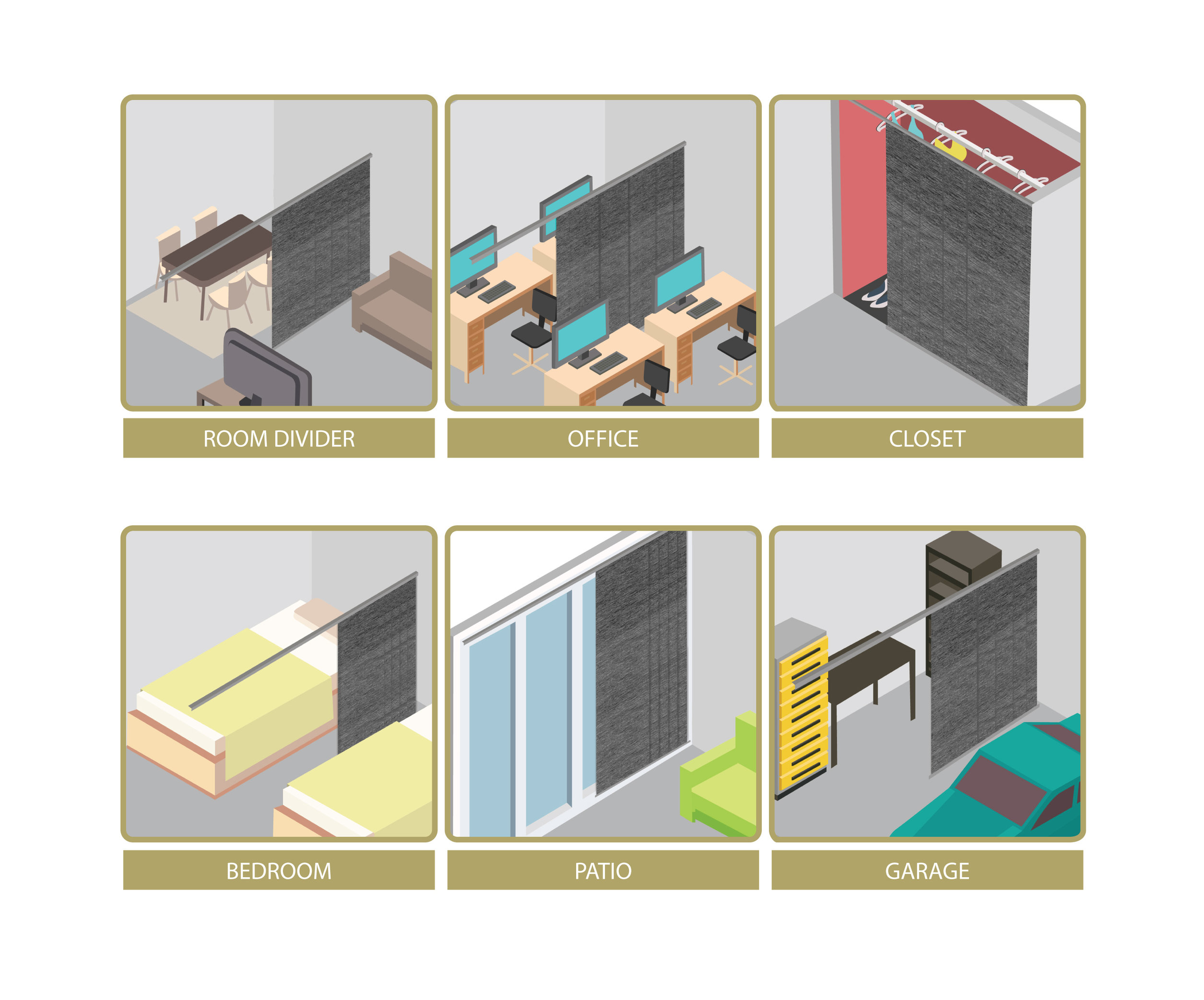 Ember Lead 3-Panel Track Extendable Vertical Blinds 36-66"W, 91.4" H ...