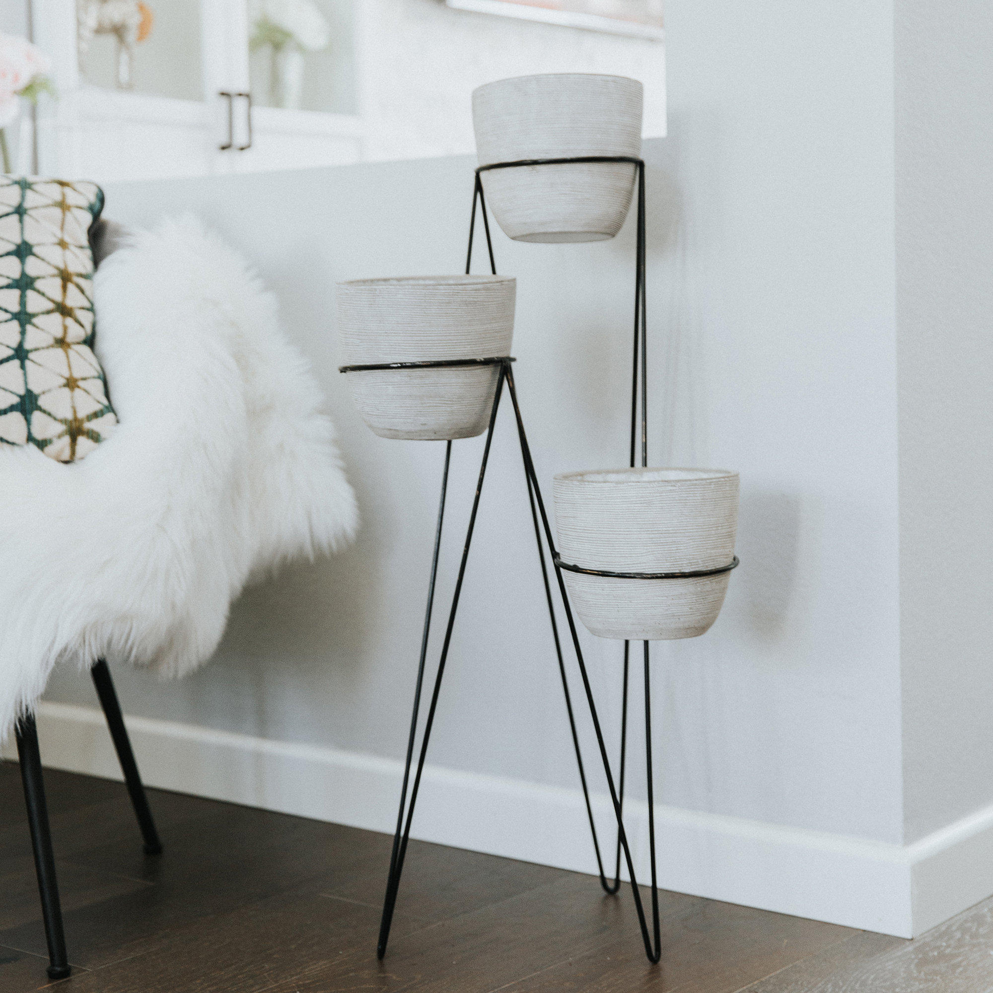 36" Tall 3-Tier Lava Cement Pots - Industrial - Indoor Pots And ...