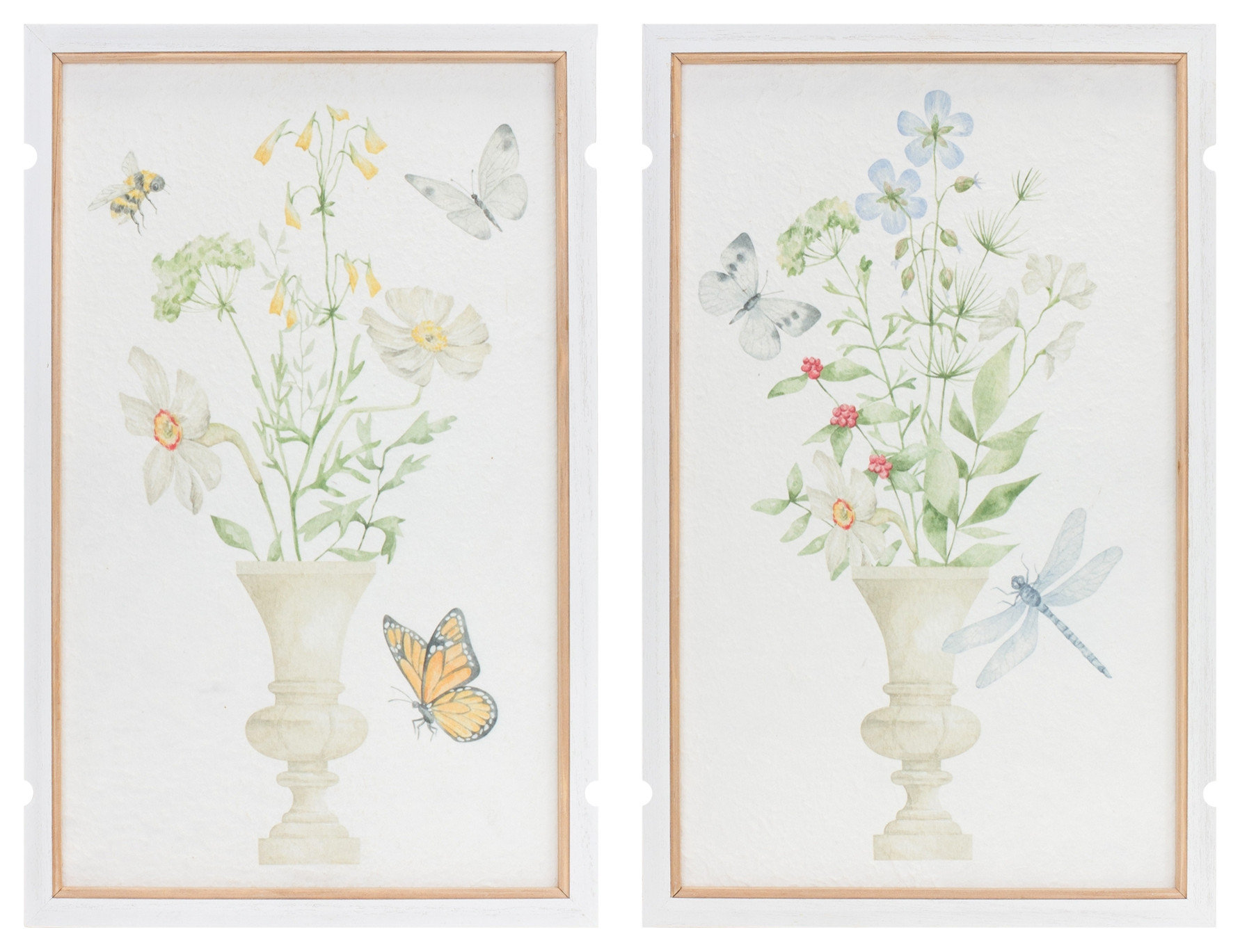 Framed Floral Vase Print, 2-Piece Set - Contemporary - Prints And ...