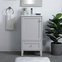 18 Inch Single Bathroom Vanity In Grey - Transitional - Bathroom ...