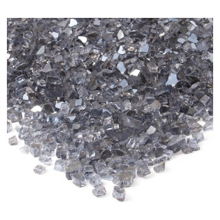 Real Flame Reflective Fire Glass in Gray - Contemporary - Fireplace ...