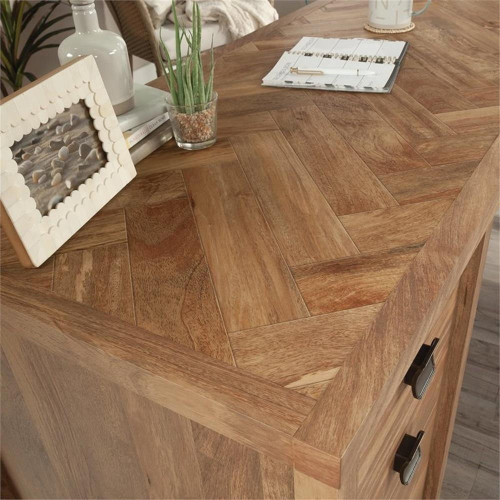 Sauder Cannery Bridge Engineered Wood L-Shaped Desk in Sindoori Mango ...