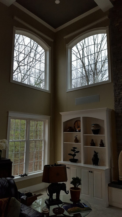 two story window treatment