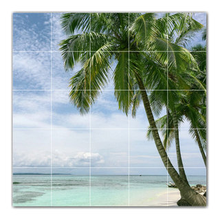 Trees Ceramic Tile Wall Mural HZ501018, 21.25" Wide x 21.25" High ...