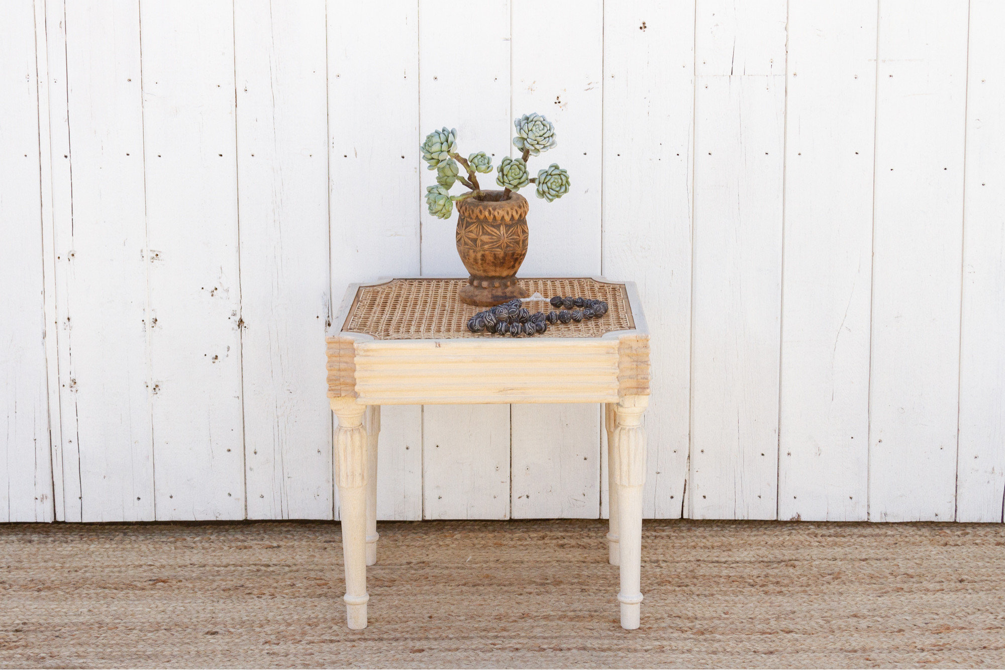 British Colonial Cane Side Table - French Country - Side Tables And End ...