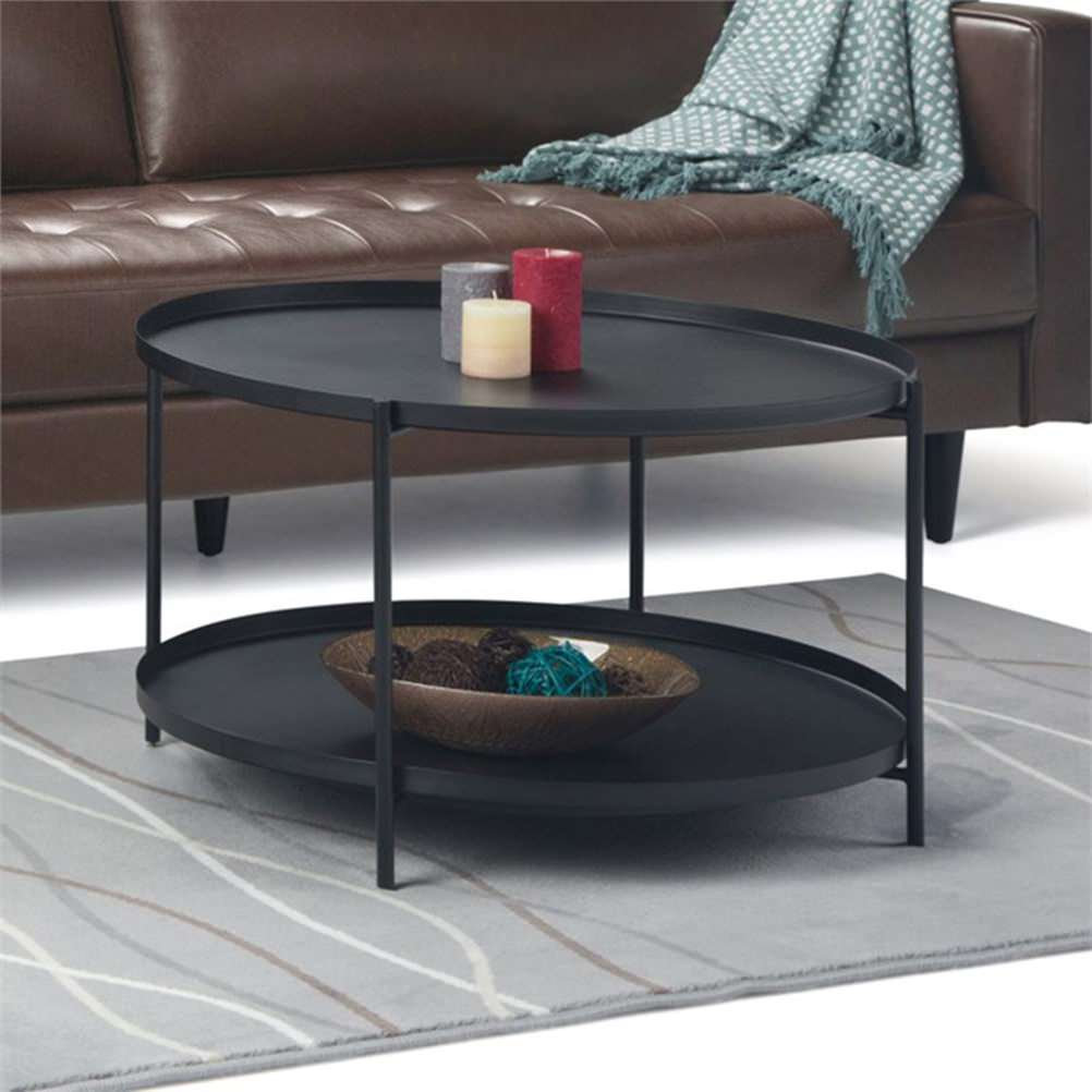 Simpli Home Monet Industrial 32 " Metal Metal Coffee Table in Black ...