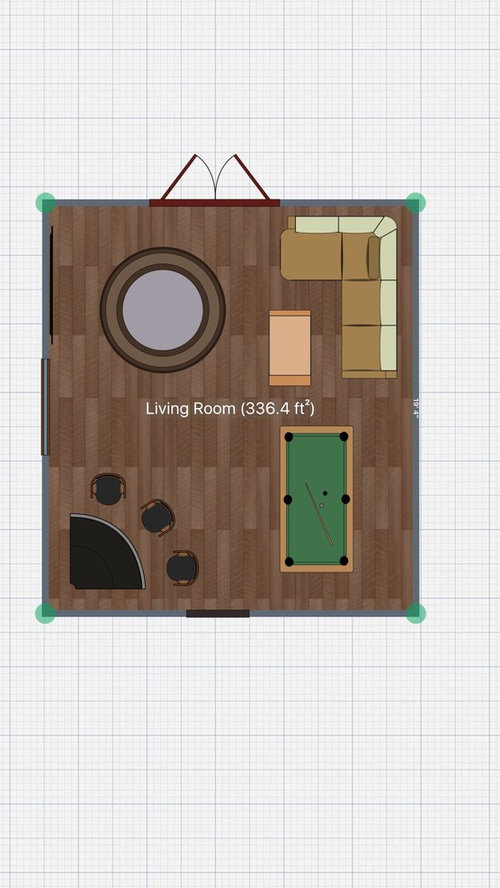 19x17 Living Area with Pool Table