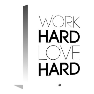 "Work Hard Love Hard Poster White" Fine Art Print, 12" x 16" - Modern ...