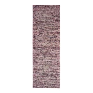 Liana Hand-Tufted Wool and Viscose Shaded Solid Purple/Pink Rug, 2'6" x ...