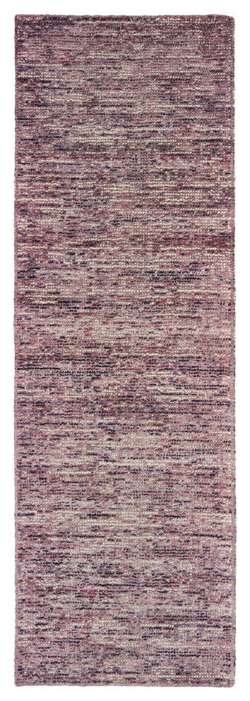 Liana Hand-Tufted Wool and Viscose Shaded Solid Purple/Pink Rug, 2'6" x ...
