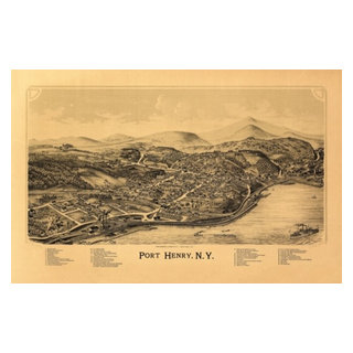Old Map Of Port Henry New York 1889 Essex County Print, 36 x 54 ...