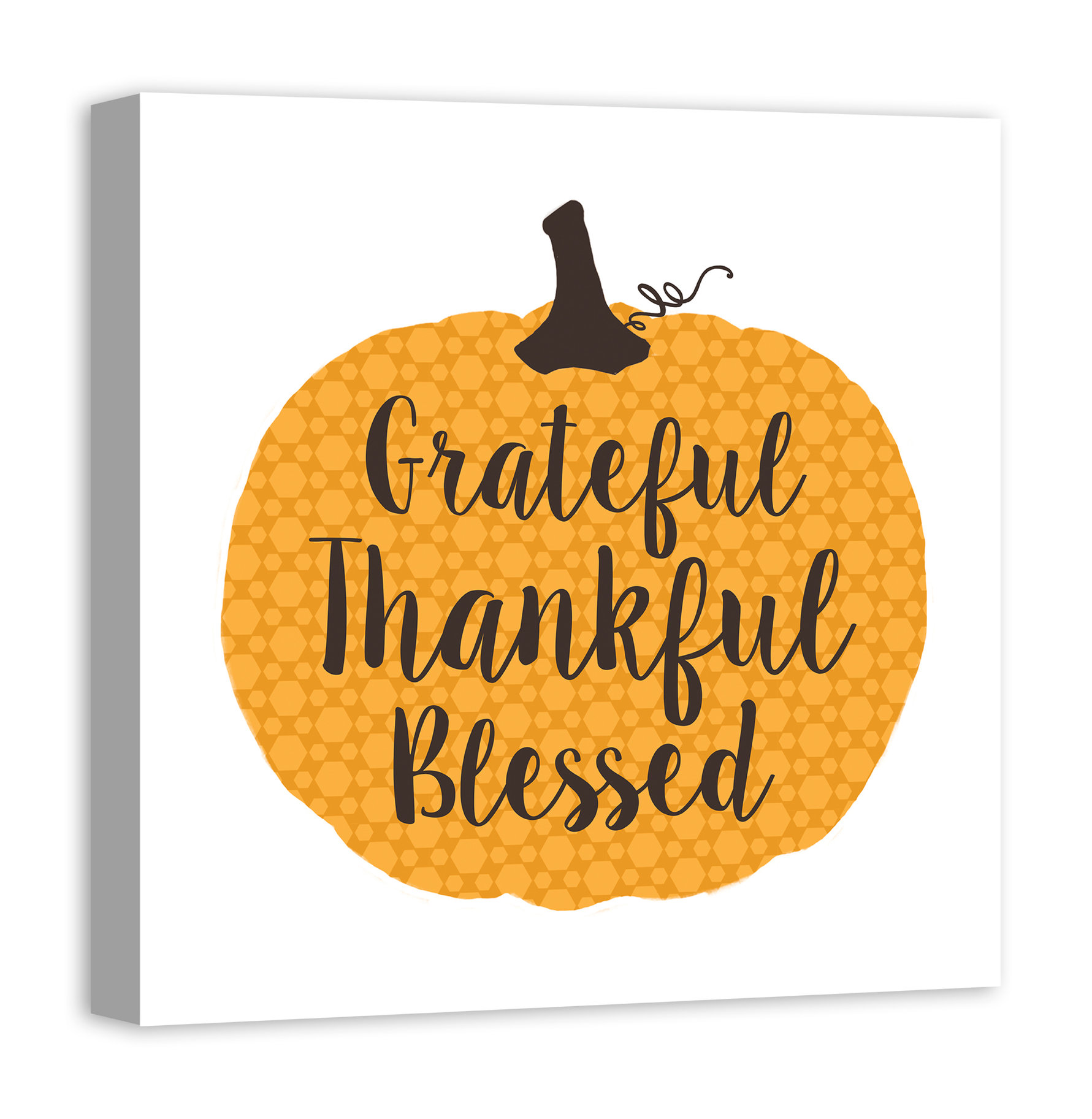Grateful Thankful Blessed Pumpkin Wall Art, 24x24 - Contemporary ...