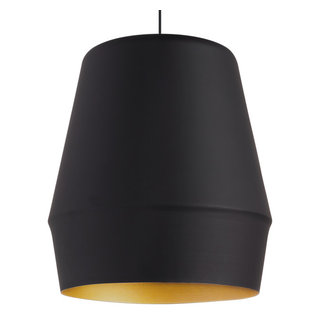 Allea 1-Light Pendant in Black with Gold, 12.600 - Transitional ...