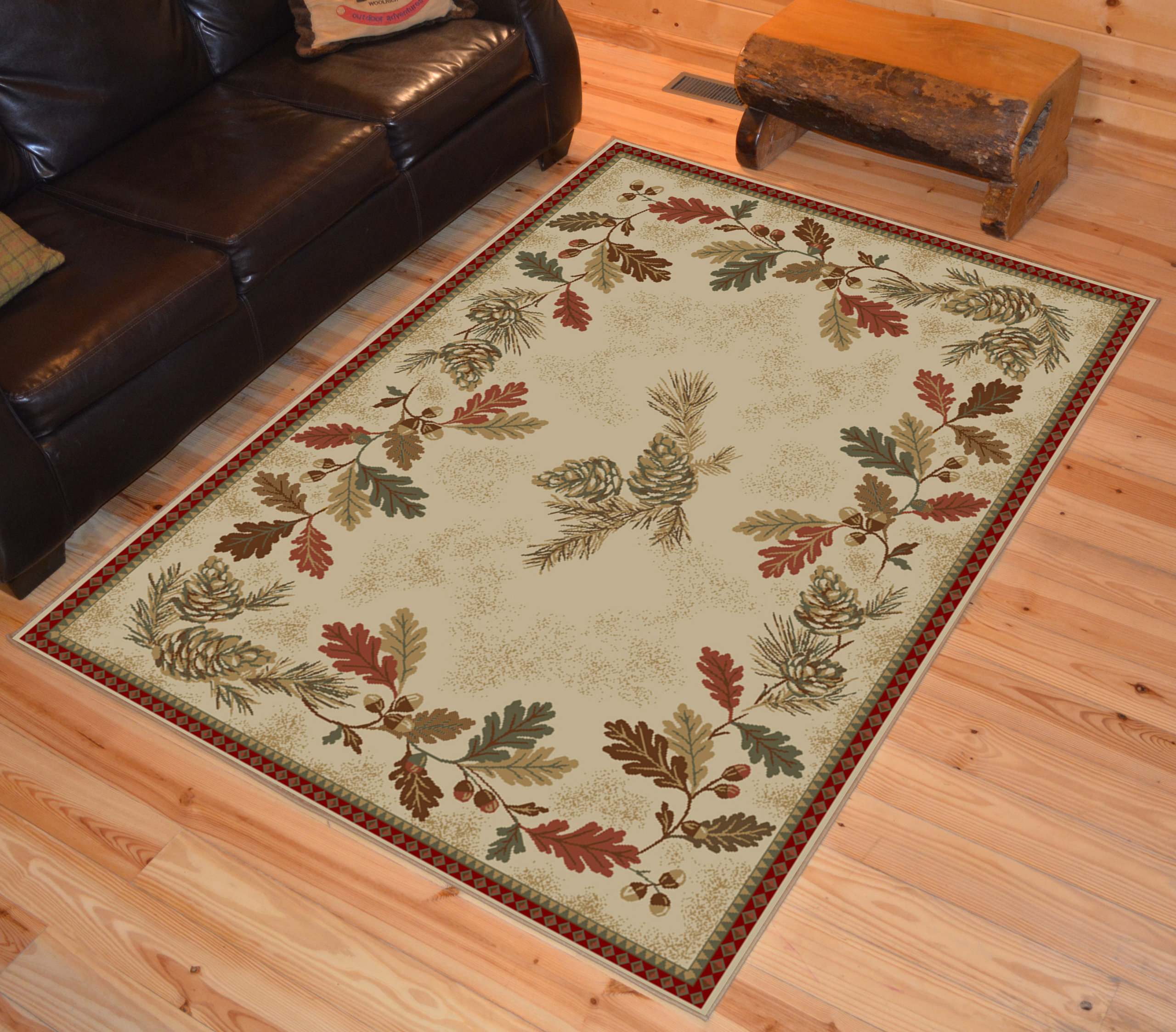 American Destination Oak Mountain Beige Lodge Area Rug, 2'3"x7'7 ...