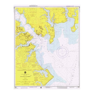 "Nautical Chart - Annapolis Harbor ca. 1975" Paper Art, 19"x24", 19"x24 ...