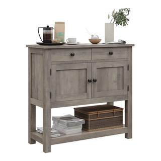 Farmhouse Console Table with 2-Door Cabinet and 2-Drawers - Asian ...