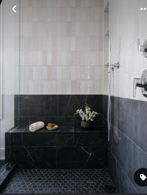 Bathroom tile decision: Half Marble/Half Subway?