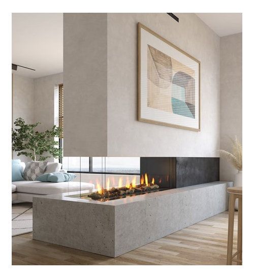 fireplace remodel - mitered large format tile or microcement?