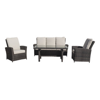 Courtyard Casual Cheshire 4 Pc Recline Seating Set With Chow Dining ...