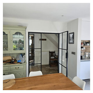 Asymmetric double steel doors - Modern - Kitchen - Gloucestershire - by ...