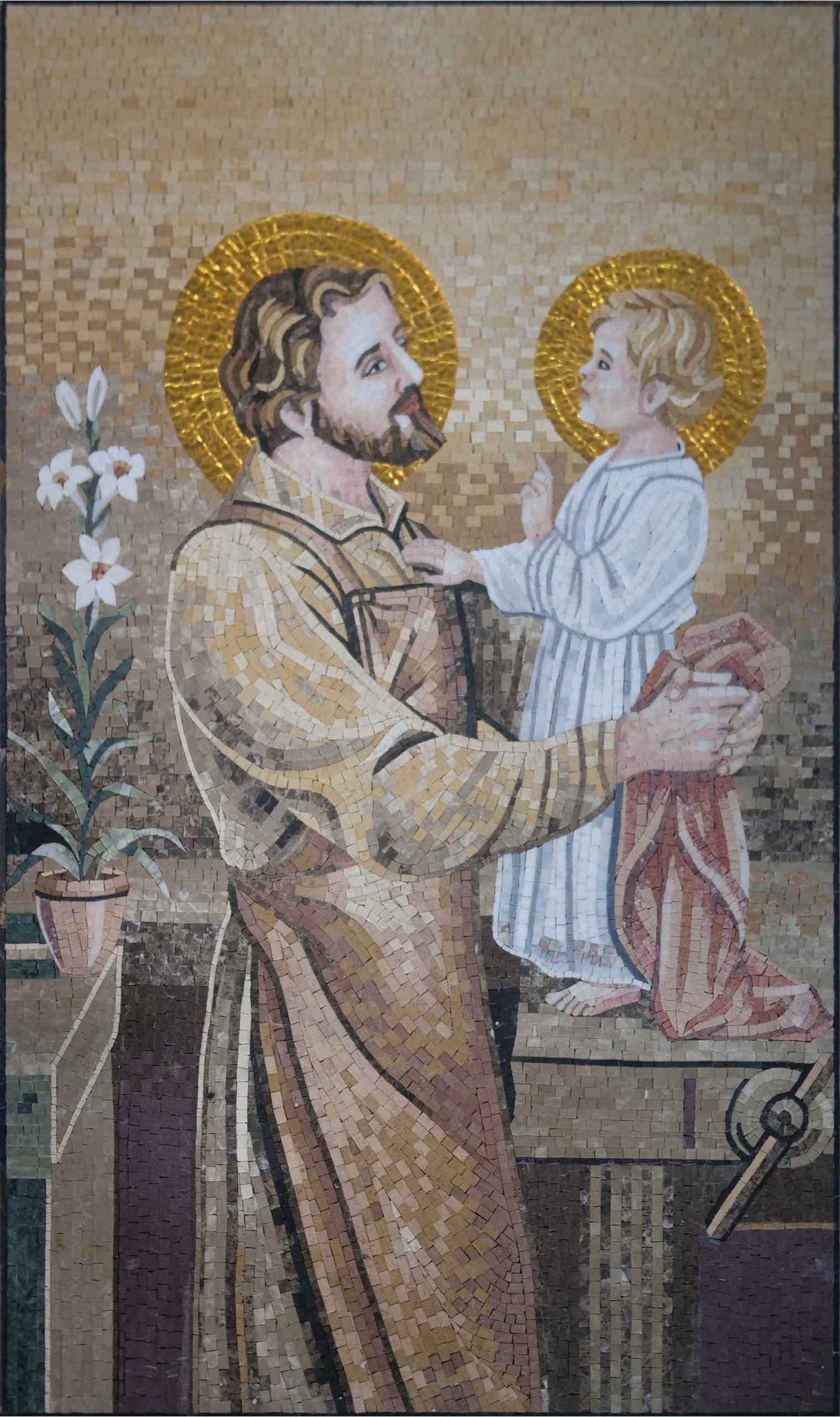 Christian Mosaic - Jesus Mosaic, 41" x 67" - Contemporary - Tile Murals ...