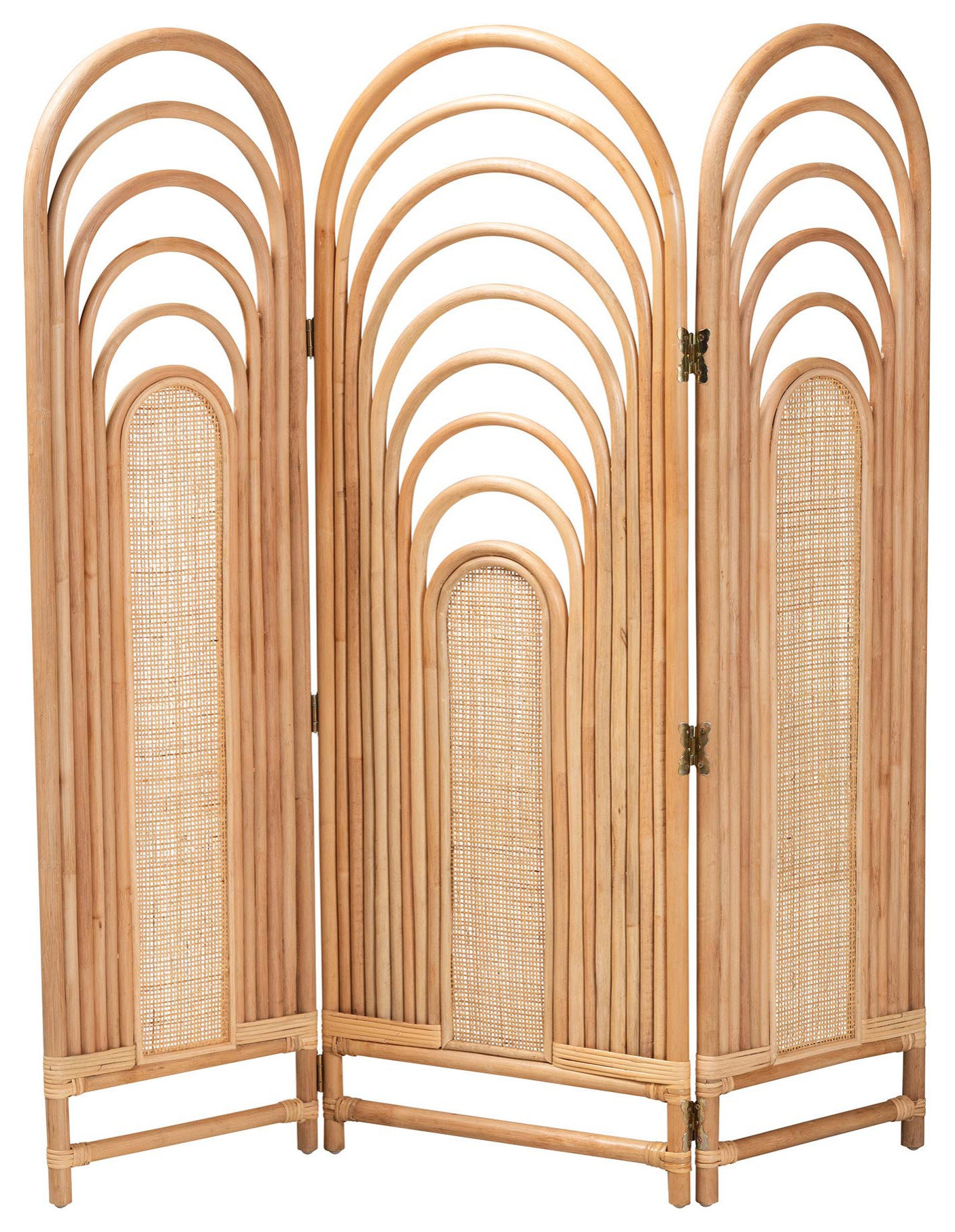 Kristina Natural Brown Rattan Room Divider - Tropical - Screens And ...