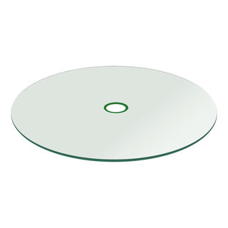 Round 1/4'' Thick Tempered Patio Glass Table Top With 2'' Center Hole ...