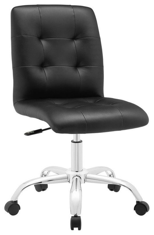 Hawthorne Collections Modern Faux Leather Mid Back Swivel Chair in Red ...