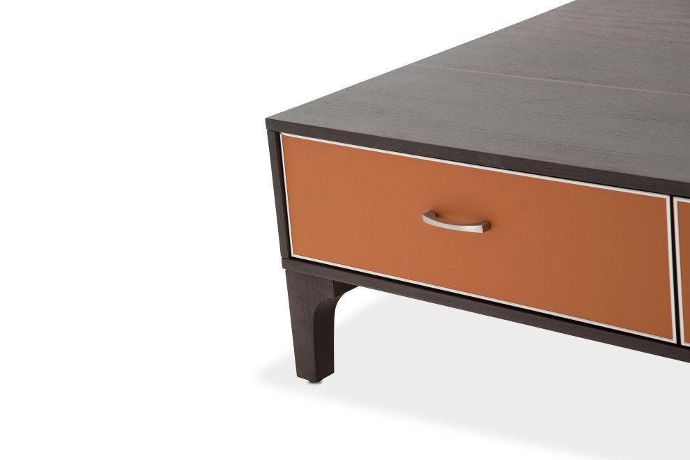 21 Cosmopolitan Rectangular Cocktail Table, Diablo Orange/Umber ...