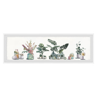 "Tropical Container Garden" Framed Painting Print, 30x10 - Tropical ...