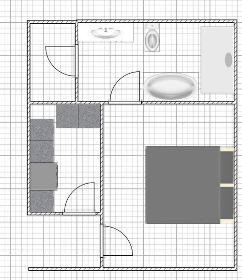 14x7 Master Bathroom layout help