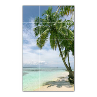 Beach Ceramic Tile Wall Mural HZ500070, 12.75" Wide x 21.25" High ...