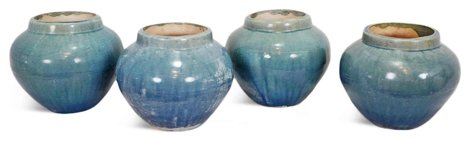 Flores Blue Ceramic Pot - Contemporary - Indoor Pots And Planters - by ...