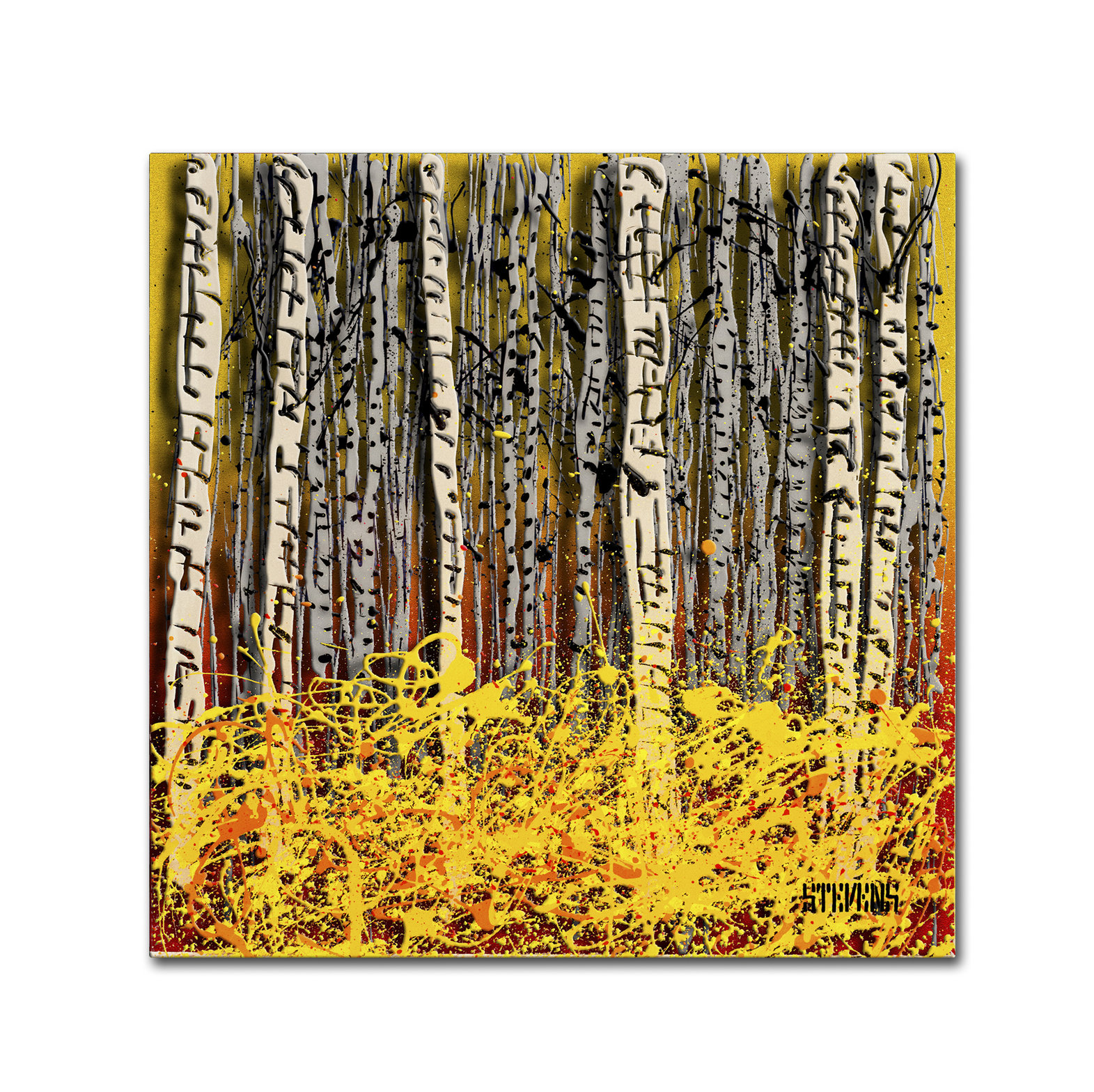 'Fall Aspens' Canvas Art by Roderick Stevens, 18" x 18" - Contemporary ...