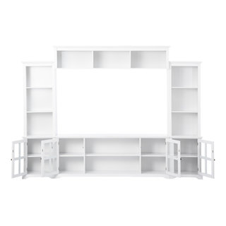 TATEUS Minimalism Entertainment Wall Unit with Bridge, Modern TV ...