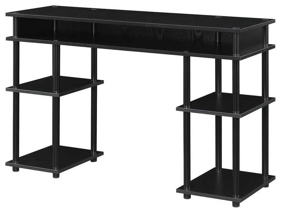 Designs2Go No Tools Student Desk with Shelves - Black - Contemporary ...
