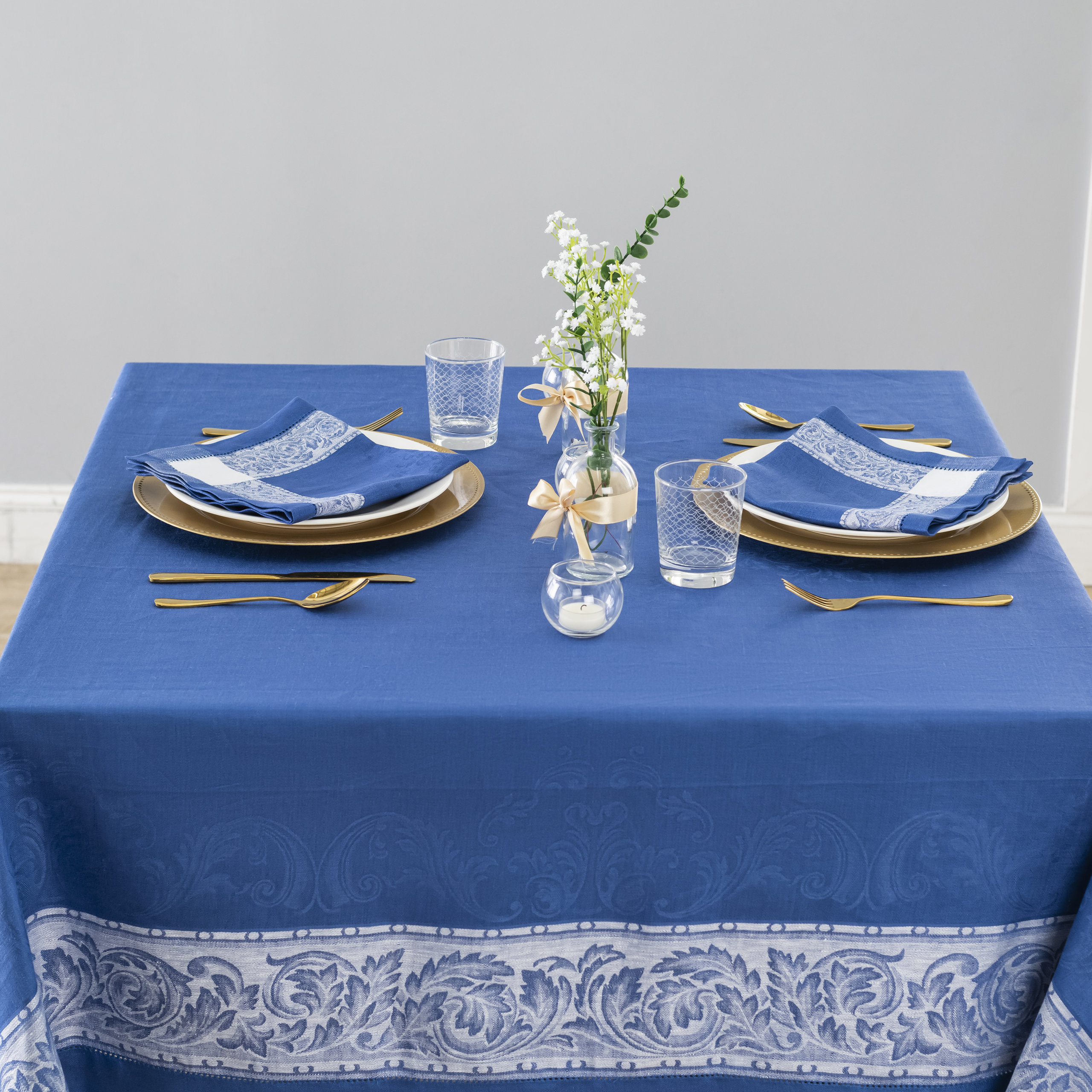 French Home Linen Set of 6 Paris Napkins, French Blue - Traditional ...