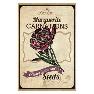 "Flower Packet Carnation" Painting Print on Canvas, 30"x45" - Farmhouse ...