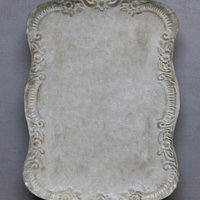 Decorative Metal Tray With Distressed Gray Finish - French Country ...
