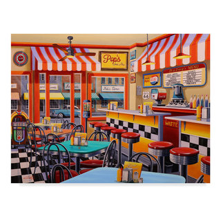 Geno Peoples 'Peters Malt Shop' Canvas Art, 19"x14" - Midcentury ...