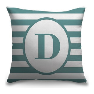 "Letter D - Striped Oval" Pillow, 20" x 20" - Contemporary - Decorative ...