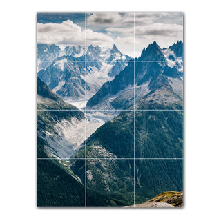 Mountains Ceramic Tile Wall Mural HZ500886, 18" Wide x 24" High ...