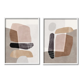Abstract Nature Rock Balancing Transparent Collage , 2pc, 16"x20 ...