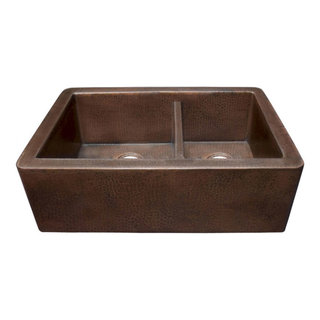 Native Trails CPK76 Farmhouse 33" Farmhouse Double Basin Copper ...