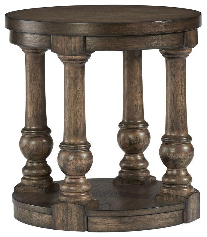 Round End Coffee Table - Traditional - Coffee Tables - by Bison ...