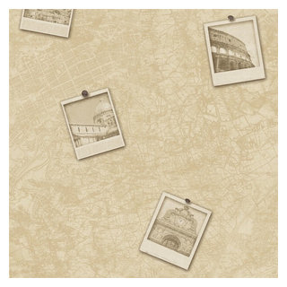 Classic Urban Photographic City Map Cream World Traveler Wallpaper ...