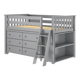 Chelsea Twin Low Loft Bed with Storage - Transitional - Loft Beds - by ...