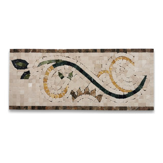 Emerald Gold 6.3x15 Marble Mosaic Border Listello Tile Polished, 1 ...