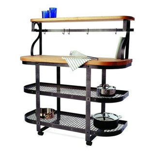 Handcrafted Baker s SideShelf with Maple Butcher Block - Industrial ...